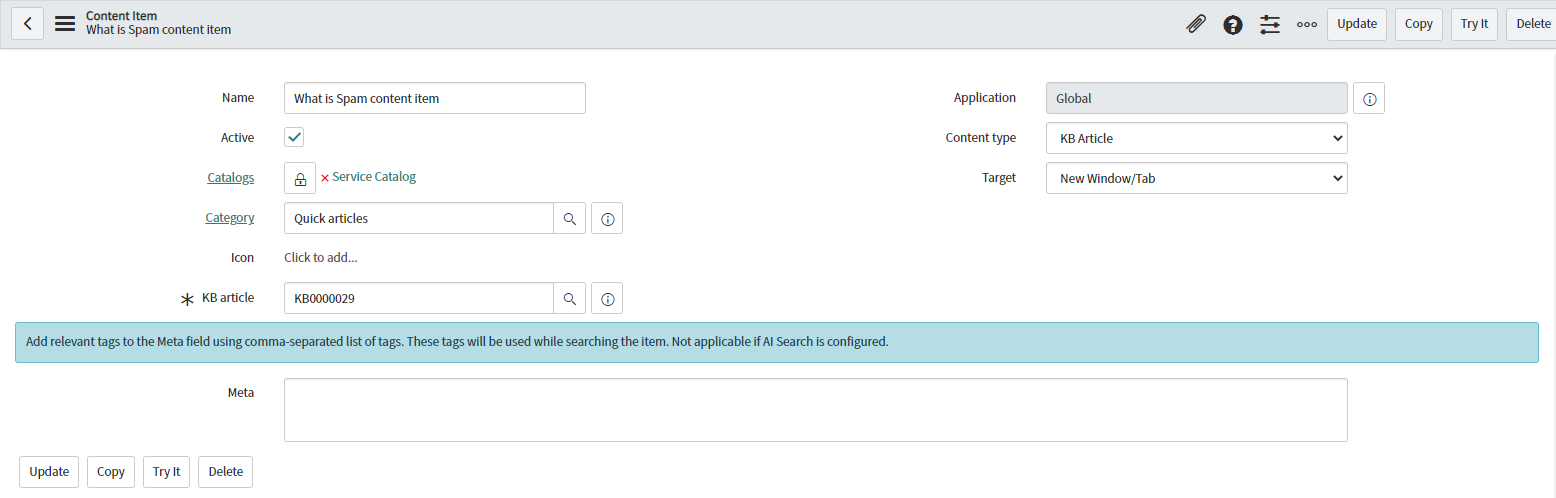 Content Item - a simple way to share data with the End Users