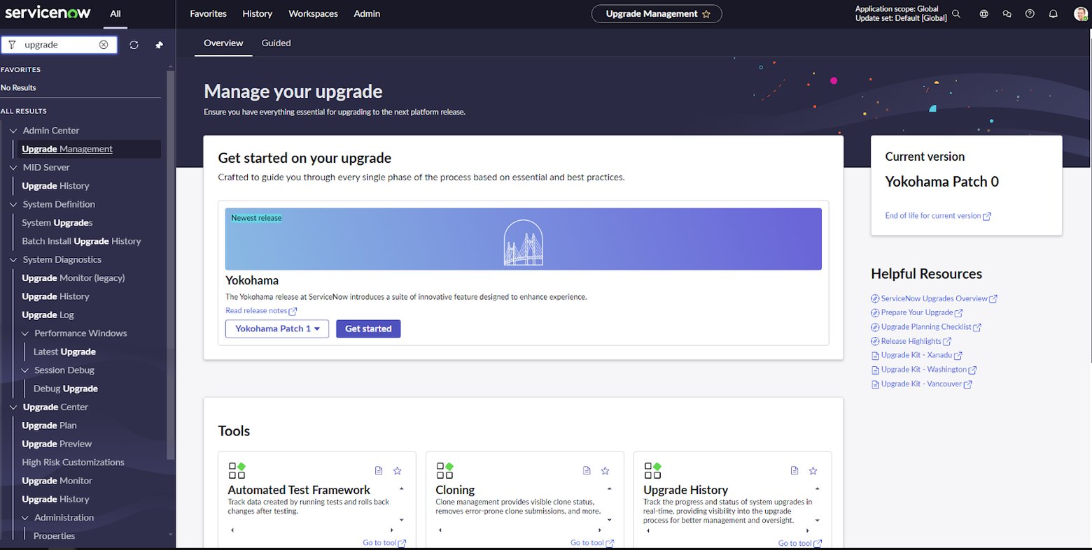 ServiceNow Yokohama release